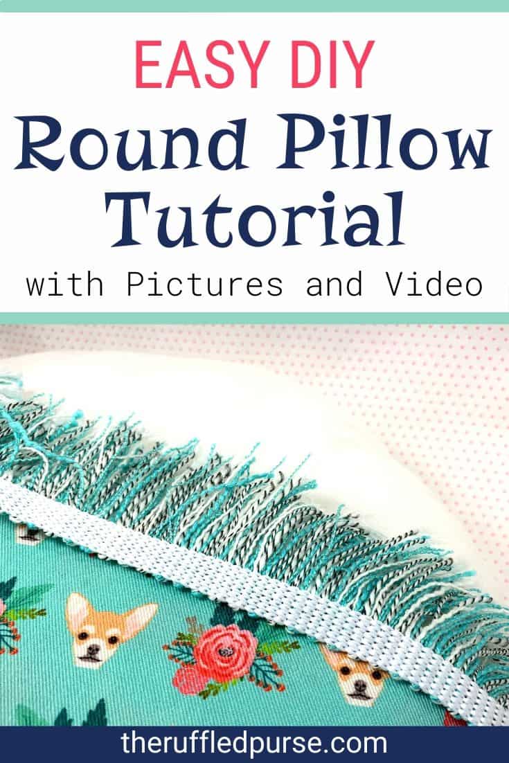 Sew a Round Pillow Cover with Fringe Trim - The Ruffled Purse®