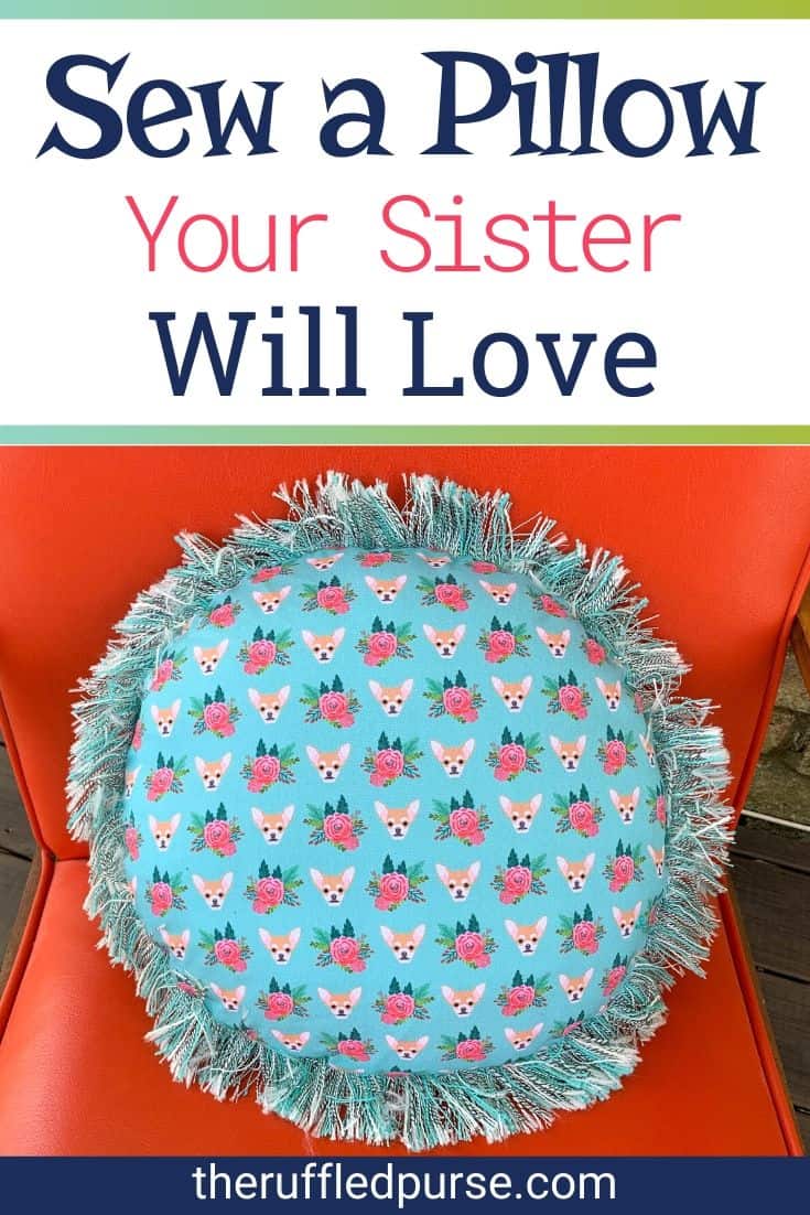 Sew a Round Pillow Cover with Fringe Trim - The Ruffled Purse®
