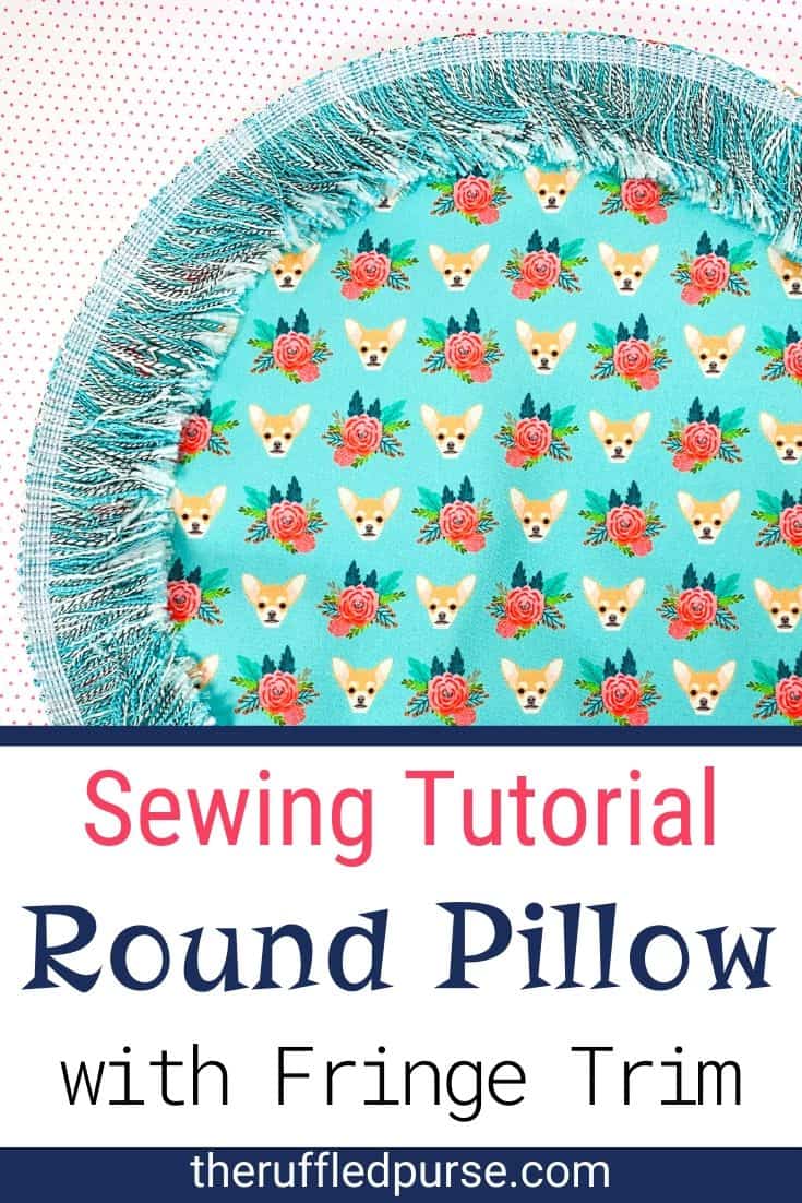 Sew a Round Pillow Cover with Fringe Trim - The Ruffled Purse®