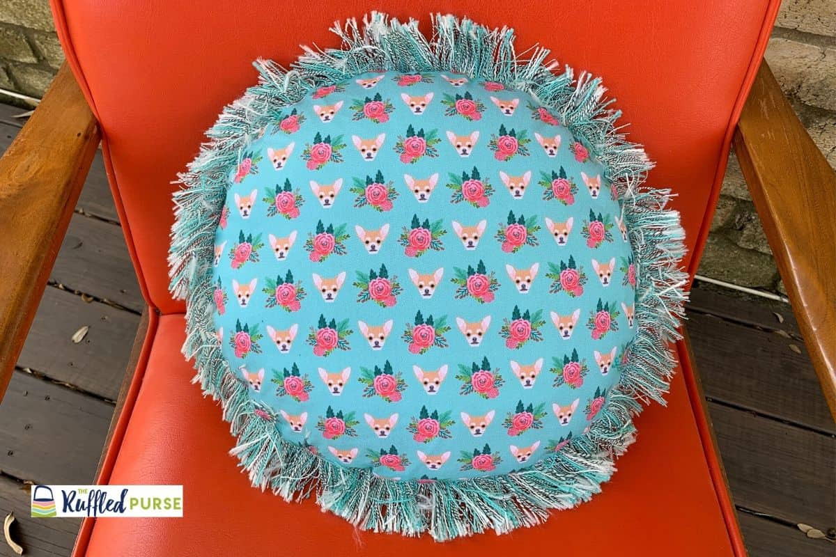 Sew a Round Pillow Cover with Fringe Trim - The Ruffled Purse®