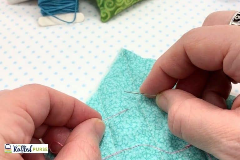 How to Finish a Stitch in Hand Sewing - The Ruffled Purse®
