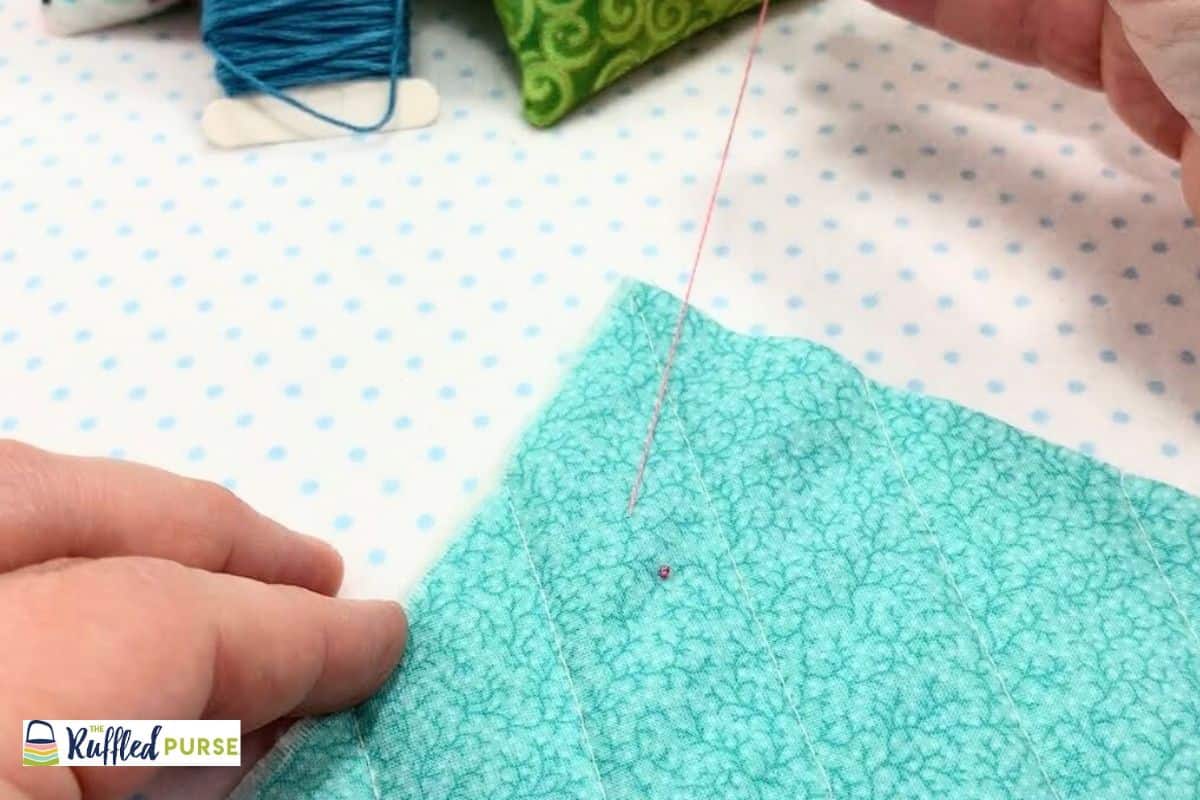 How to Finish a Stitch in Hand Sewing - The Ruffled Purse®