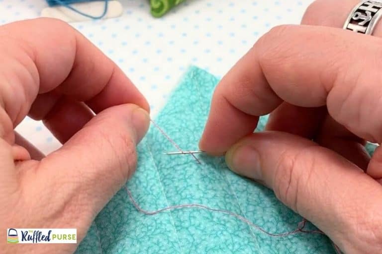 How to Finish a Stitch in Hand Sewing - The Ruffled Purse®