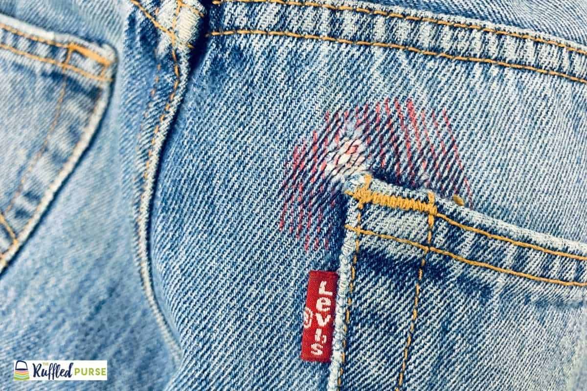 How to Fix a Hole in the Back Pocket of Jeans - The Ruffled Purse®