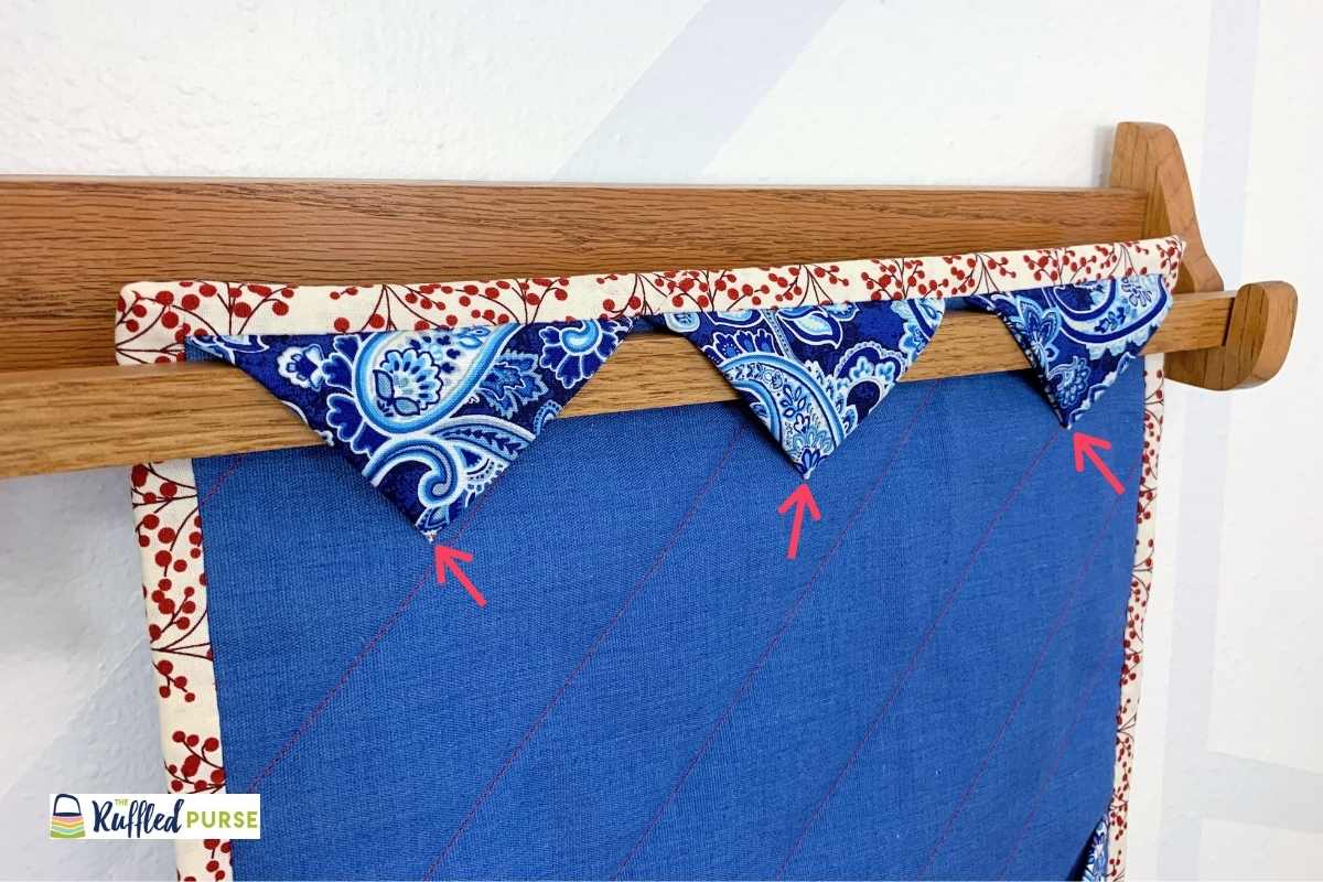 Hang Quilts with Triangles - The Ruffled Purse®
