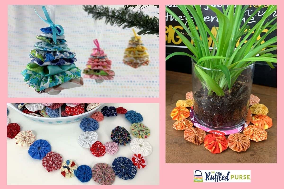 How to Make Fabric Yo-Yo Christmas Ornaments - The Ruffled Purse®